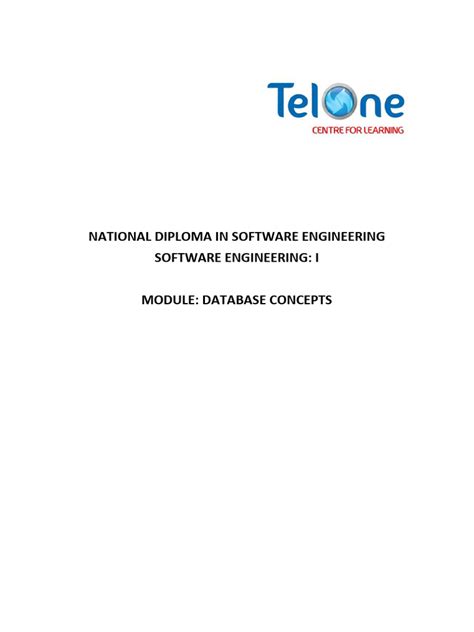 Database Concepts Se2103 Module Pdf