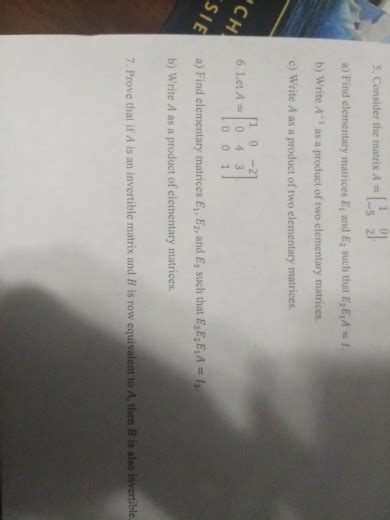 Solved S Consider The Matris A A Find Elementary Chegg Com
