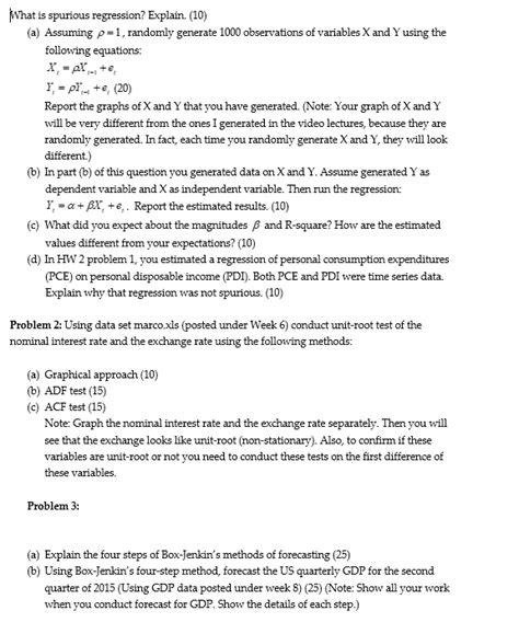 Solved What Is Spurious Regression Explain 10a