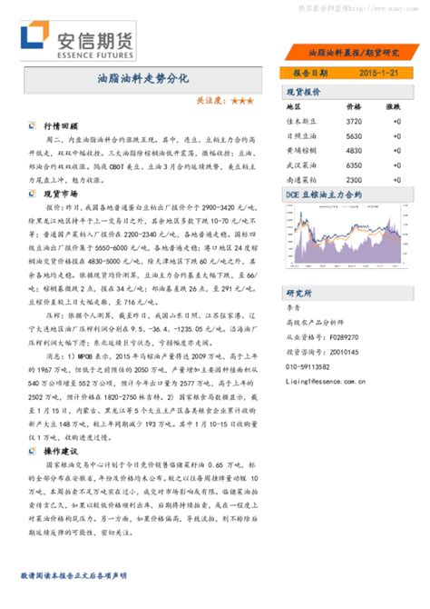 油脂油料晨报：油脂油料走势分化