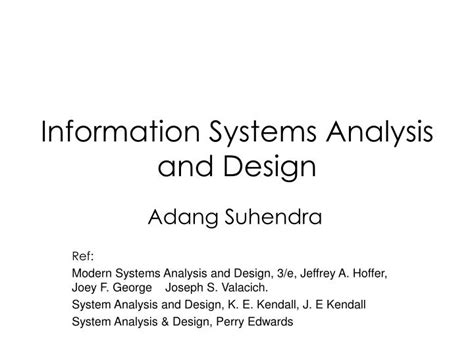 Ppt Information Systems Analysis And Design Powerpoint Presentation