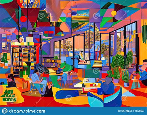 Full Stack Java Developer Job Fictional Work Environment Stock Illustration Illustration Of