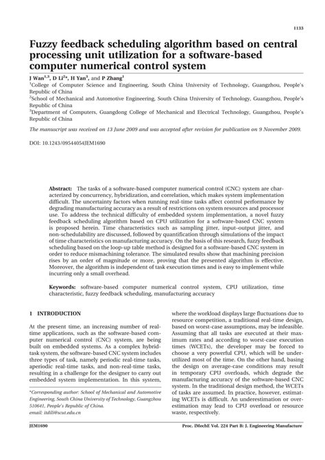 pdf fuzzy feedback scheduling algorithm based on central processing