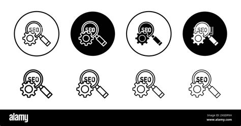 Search Engine Optimization Icon Vector Logo Set Collection For Web App Ui Stock Vector Image