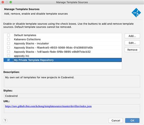 IntelliJ Manage Template Sources Issue Eclipse Archived Codewind GitHub