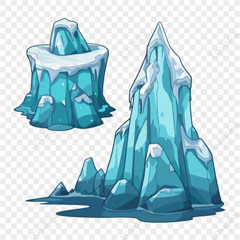 흰색 배경 만화에 고립 된 얼음 결정으로 설정된 Iceburg 클립 아트 얼음 바위 벡터결정된아이스버그 Png 일러스트 무료 다운로드 Lovepik