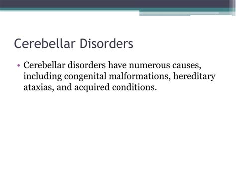 Cerebellar Disorderspptx Physical Therapy Wellness