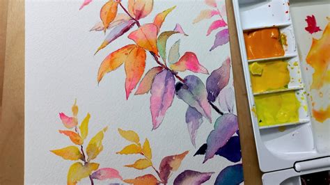 가을가을한 예쁜색으로 나뭇잎 수채화그리기수채화 Watercolor 그림과정 손그림과정수채화과정가을나뭇잎수채화그림이수
