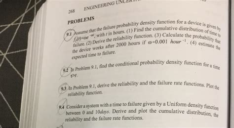 Solved Assume That The Failure Probability Density Function Chegg