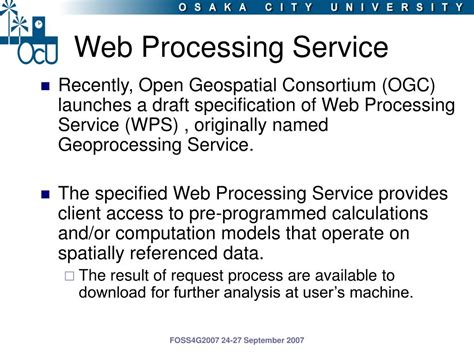 ppt development of geoprocessing service with realtime data using wps