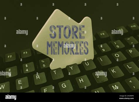 Hand Writing Sign Store Memories Word For A Process Of Inputting And