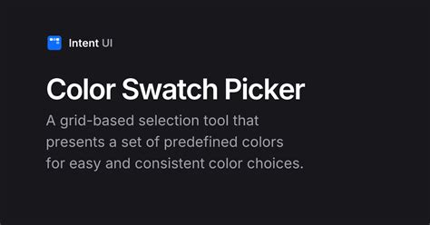 Color Swatch Picker Intent Ui