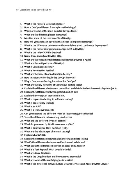 devops and testing questions pdf