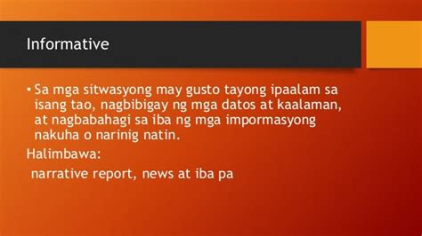 Conative Informative At Labeling Na Gamit Ng Wika