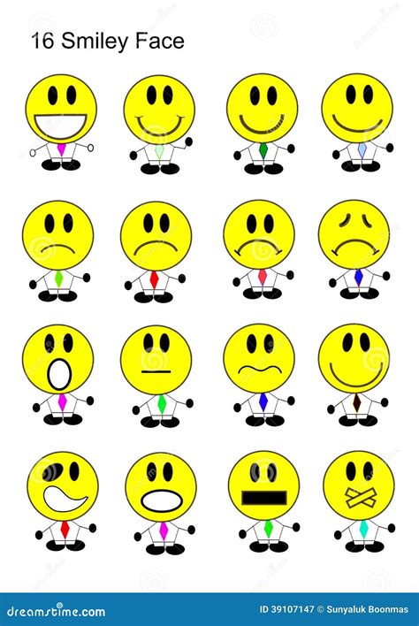 16 Smiley Face Icon Set Stock Image Image Of Happy Surprise 39107147