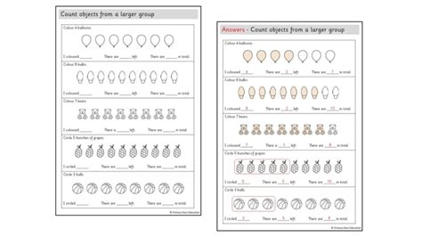 Count Objects From A Larger Group Activity Primary Stars Education