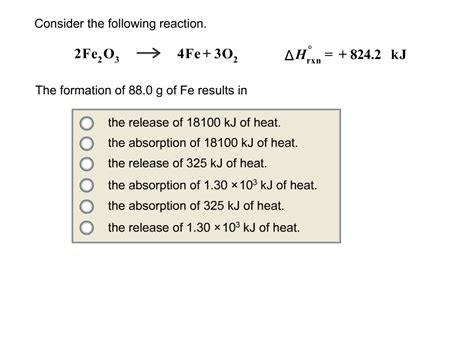Solved Consider The Following Reaction 2fe 03 → 4fe 30 Rxn