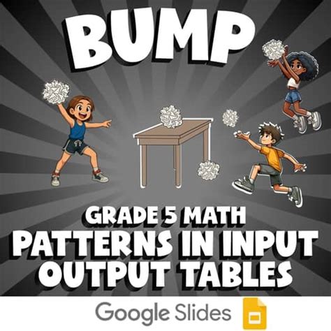 Patterns In Input Output Tables Bump Math Game No Prep Grade 5 Review
