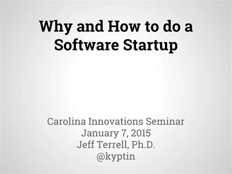 Why And How To Do A Software Startup Ppt