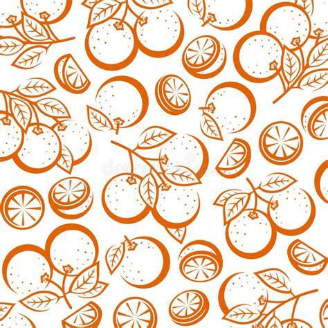 Oranges Pattern Background Set Collection Icons Orange Stock Vector