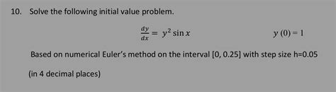 solved solve the following initial value