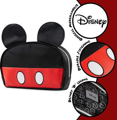 Disney Mickey Mouse Makeup Bag 3d Ears Zipped Cosmetic Bag Travel