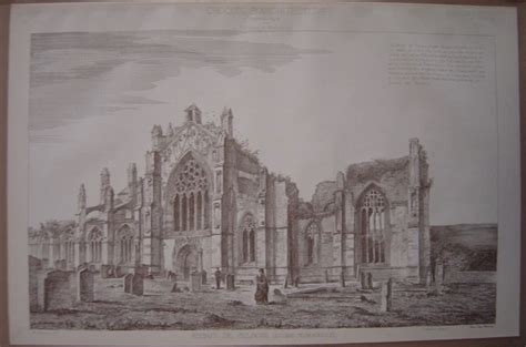 Grand Croquis Darchitecture De L Abbaye De Melrose En Ecosse 1874 Eur