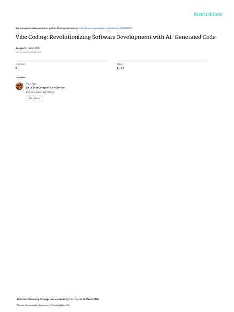 Vibe Coding Revolutionizing Software Development With Ai Generated Code1 Pdf Artificial