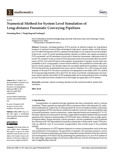 Mathematics 10 04073 Pdf Fluid Dynamics Computational Fluid Dynamics
