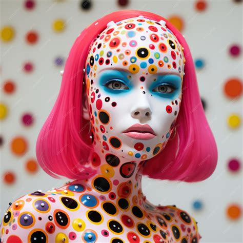 Premium Photo Feminine Futuristic Fusion Exploring The Female Robot Barbie Calavera By Yayoi