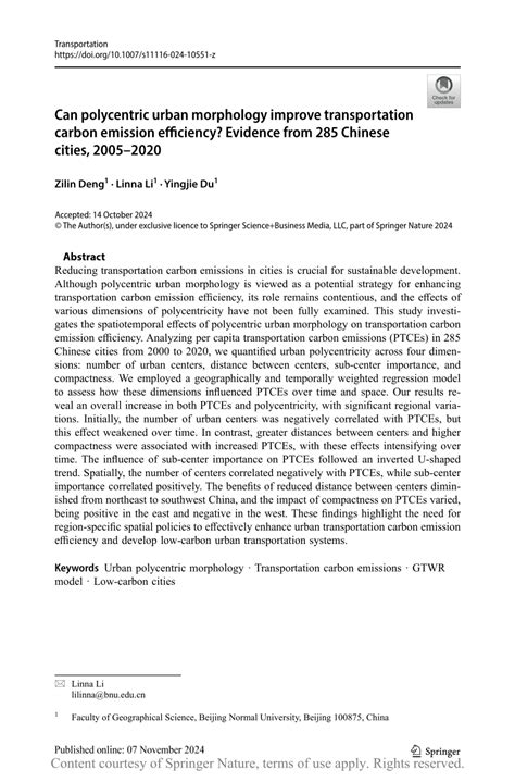 Can Polycentric Urban Morphology Improve Transportation Carbon Emission Efficiency Evidence