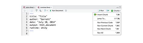 Shiny R Markdown Integration In The RStudio IDE