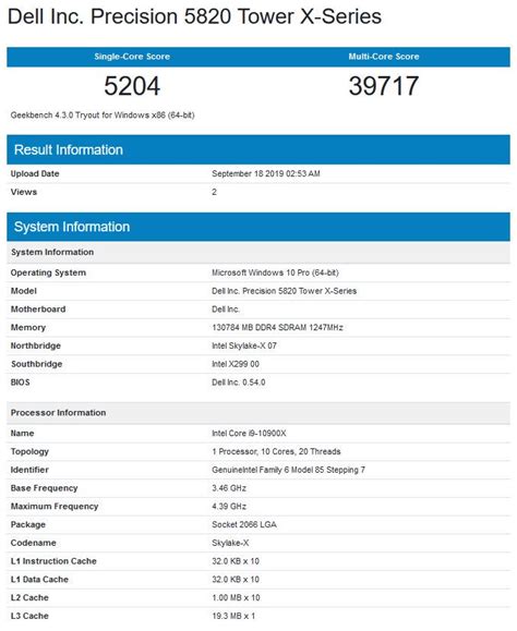 Intels Core I9 10900x 10 Core 20 Thread Cpu Benchmarks Leaked