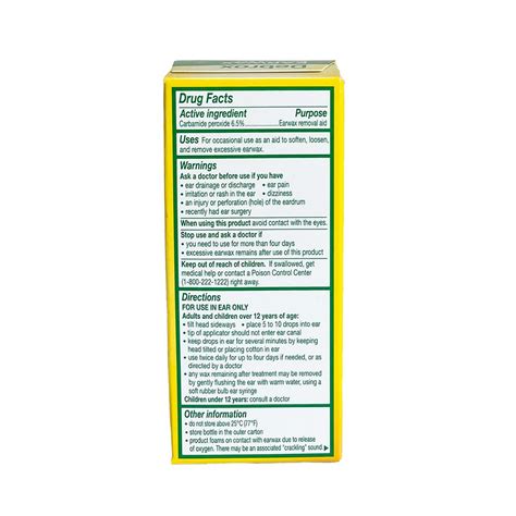 Debrox Drops Ear Wax Removal Aid 1 2 Oz Normed First Aid