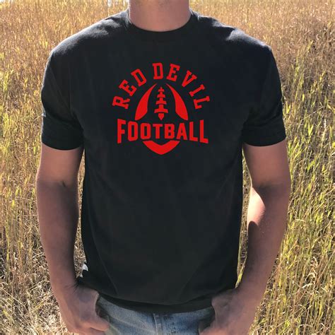 Red Devil Football Tee Black Red Back Road Designs