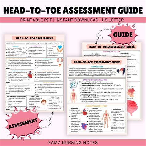 Head To Toe Assessment Checklist Guide Nursing Assessment Health