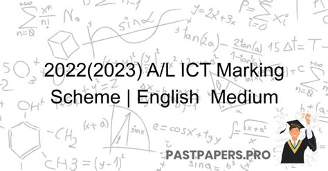 2022 2023 A L Ict Marking Scheme English Medium Past Papers