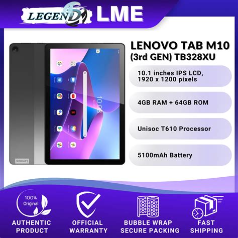 Lenovo Tab M Hd Rd Gen Gb Ram Gb Rom Tb Xu Original Tablet Lenovo Malaysia Warranty