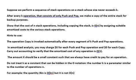 Solved Suppose We Perform A Sequence Of Stack Operations On