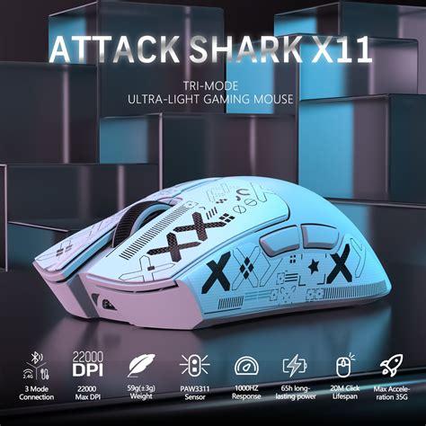 Игровая мышь беспроводная ATTACK SHARK беспроводная X11 Беспроводная с ...