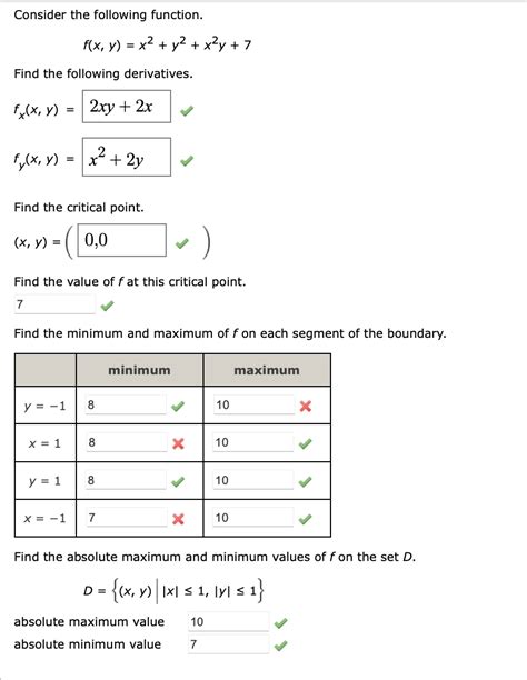 Solved Consider The Following Function F X Y X2 Y2 X2y 7