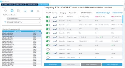 How To Compare Different Stm32 Part Numbers Using