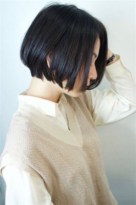 丸顔 30代 ボブ 切りっぱなしボブ××モルねぇ×699669【hair】