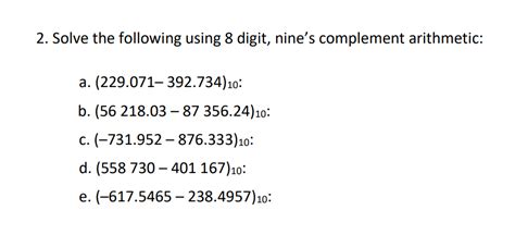 solved 2 solve the following using 8 digit nine s