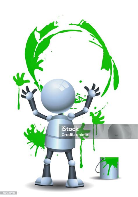 작은 로봇의 3d 그림 벽에 그림을 재생 하는 아이 들 0명에 대한 스톡 벡터 아트 및 기타 이미지 0명 3차원 형태 강철 Istock