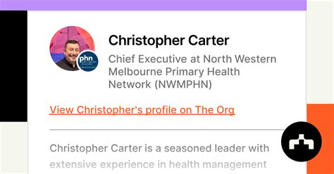 Christopher Carter - Chief Executive at North Western Melbourne Primary Health Network (NWMPHN ...