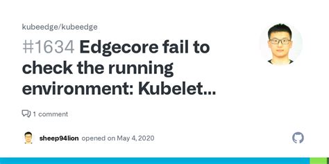 Edgecore Fail To Check The Running Environment Kubelet Should Not