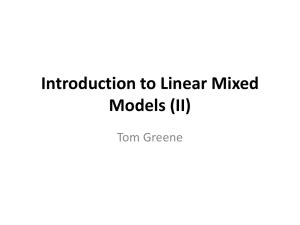 Introduction To Linear Mixed Models
