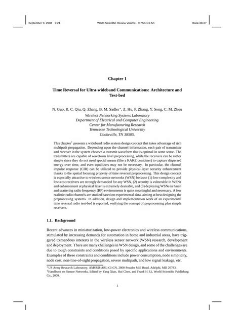 Pdf Chapter 1 Time Reversal For Ultra Wideband Communications