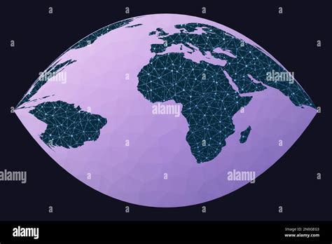 Internet And Global Connections Map Craig Retroazimuthal Projection World Network Map Stock
